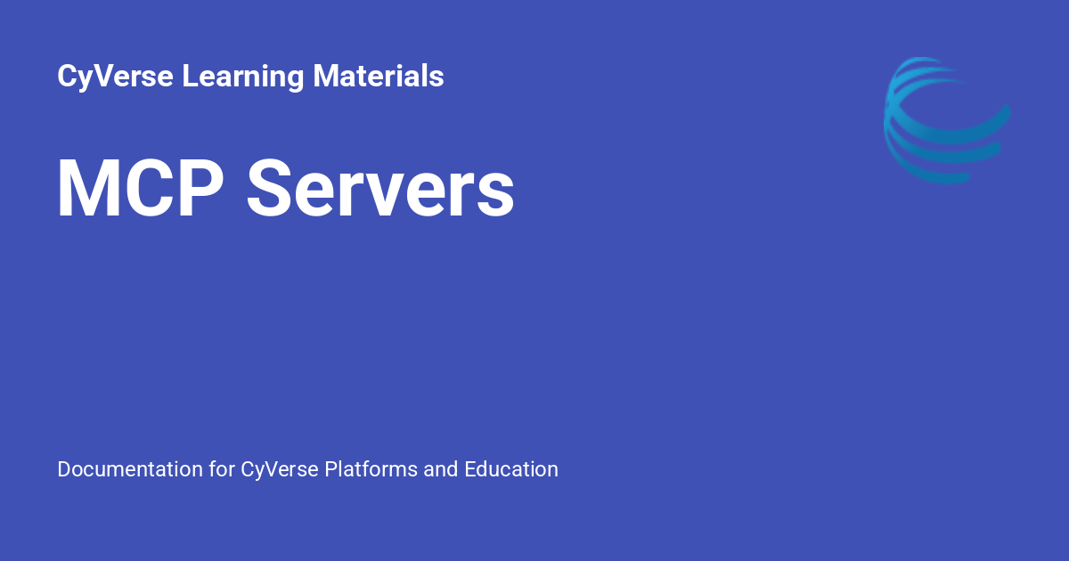 MCP Servers - CyVerse Learning Materials